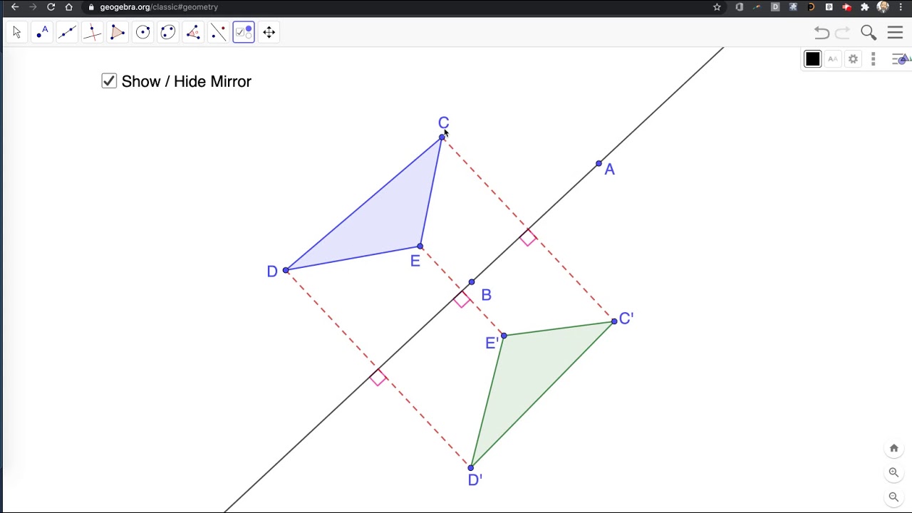 Geogebra Reflections Activity Youtube