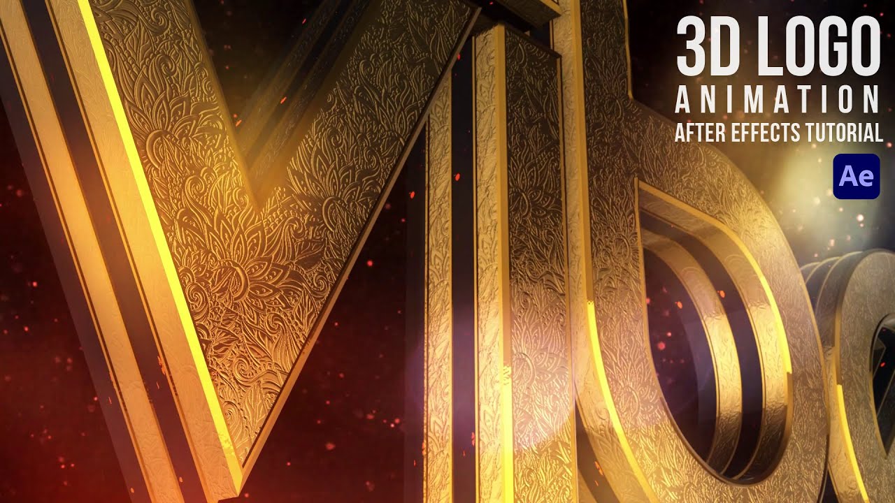 Golden 3d Logo Animation Tutorial After Effects Intro Element 3d