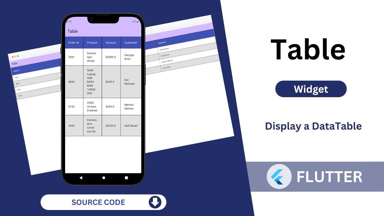 Flutter Table Widget Tutorial How To Use Table Widget In Flutter