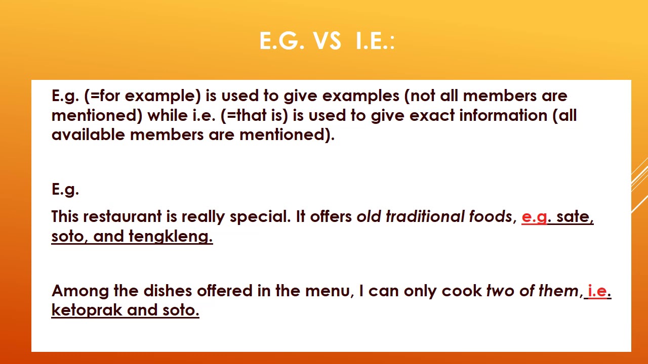 Giving Examples For Example For Instance Such As E G I E Smak