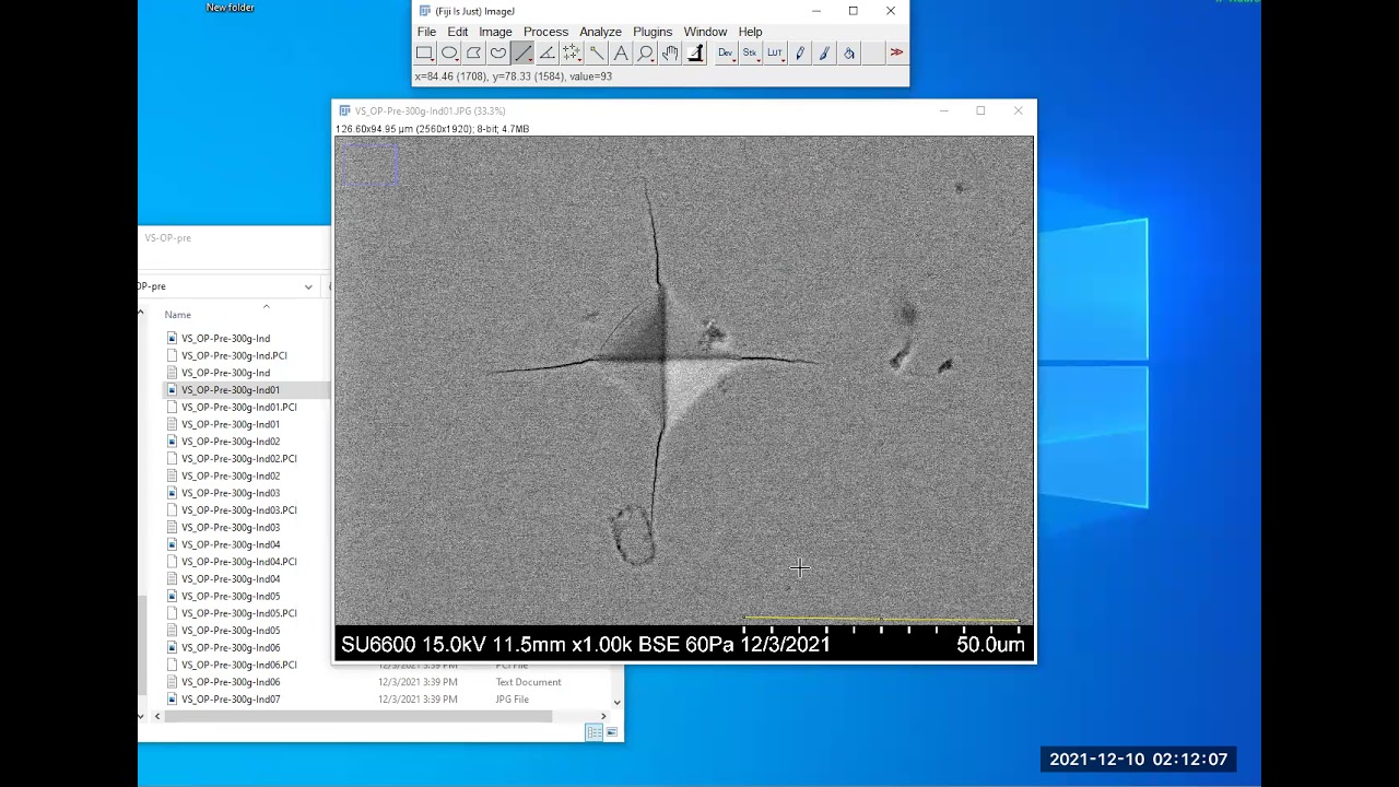Indentation Crack Measurement Imagej Youtube