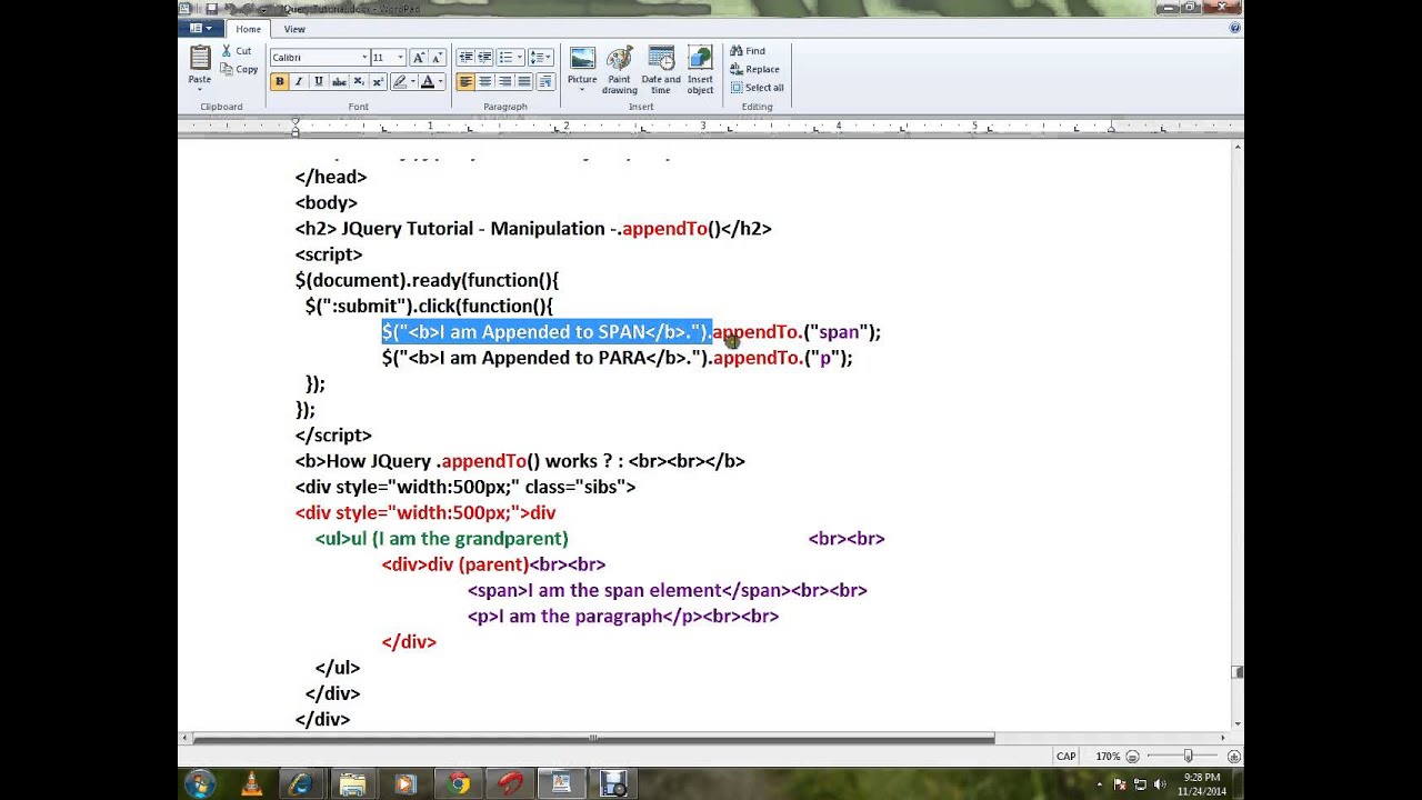 Appendto Method In Jquery Demo Tamil Youtube