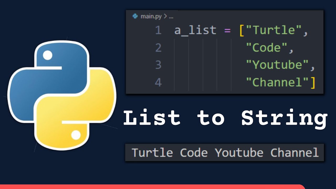 How To Convert List To String In Python Youtube