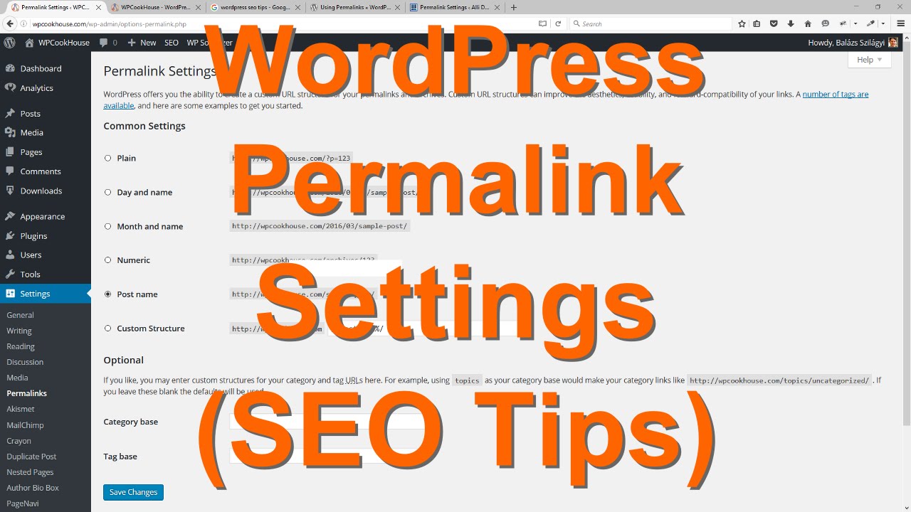 Wordpress Permalink Settings Seo Tips Youtube