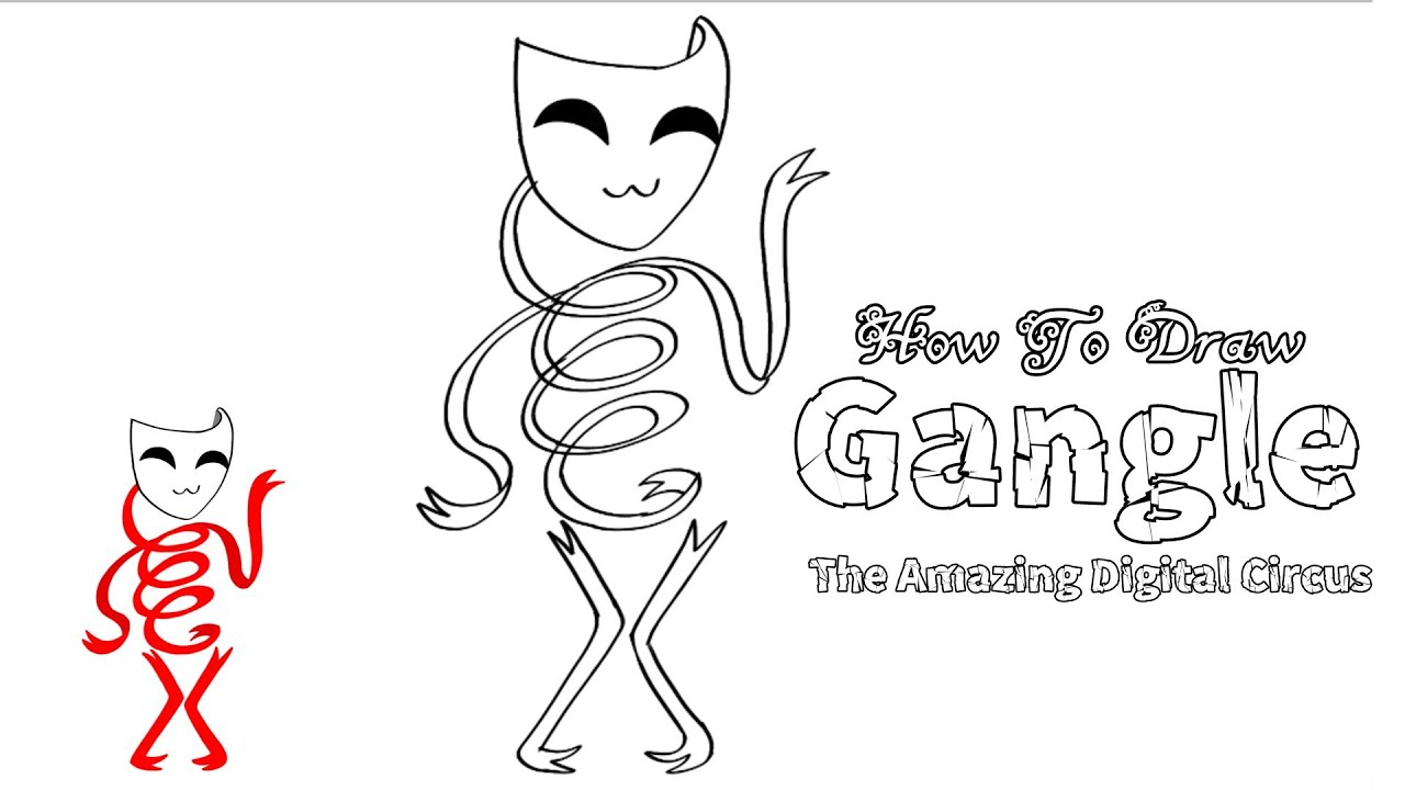 How To Draw Gangle From The Amazing Digital Circus Easy Drawing
