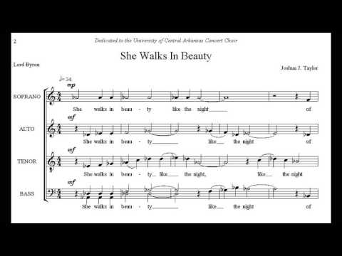 She Walks In Beauty Satb With Divisi Youtube