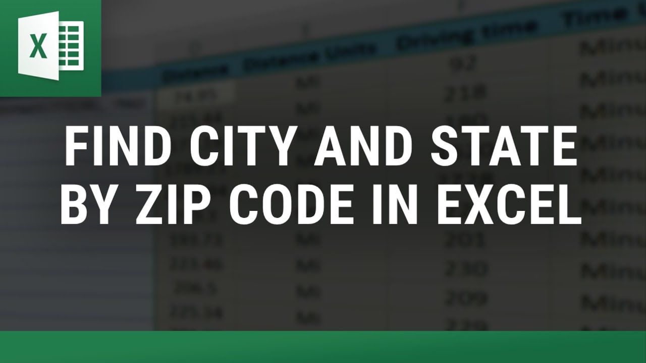 Find City And State By Zip Code Directly In Excel Youtube