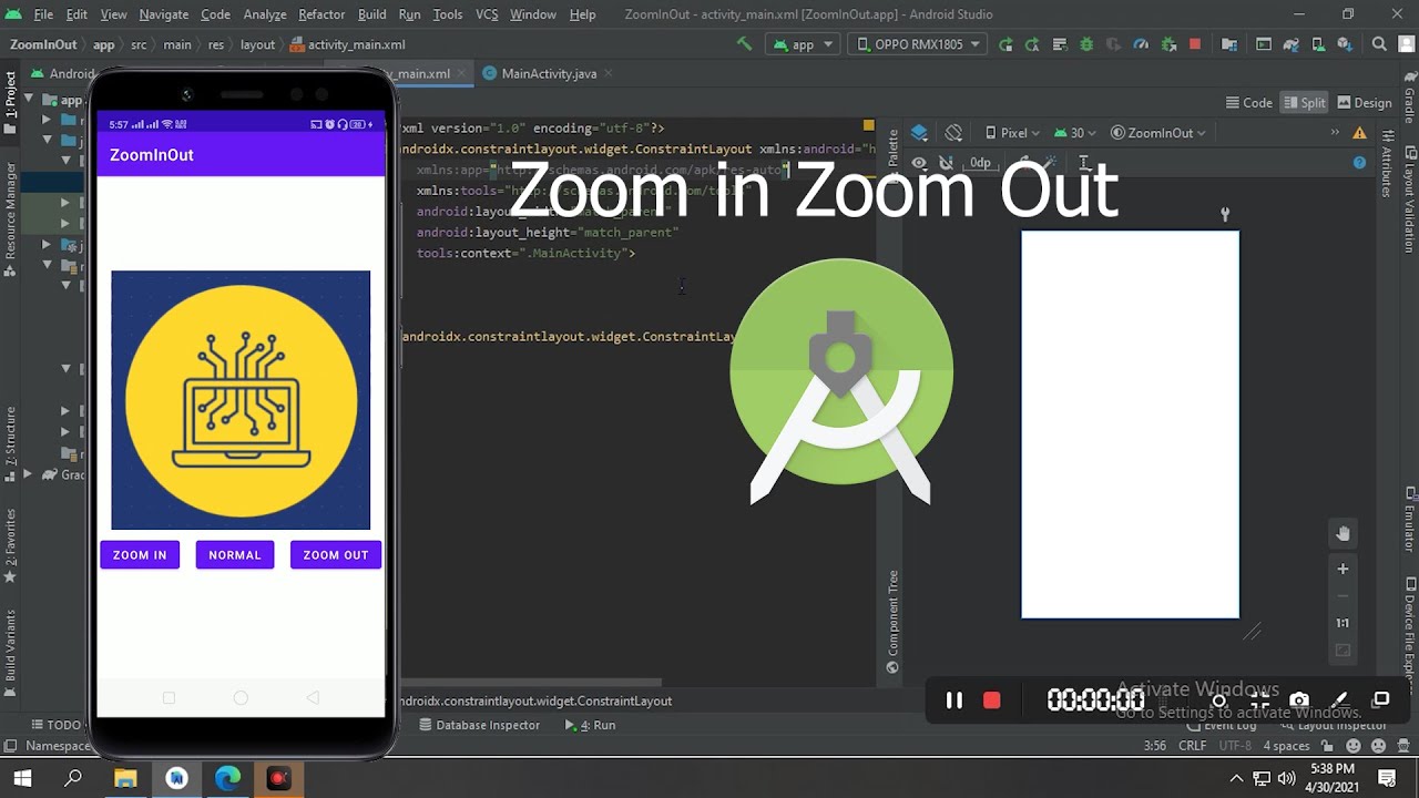 Zoom In Zoom Out Animation Any Layout Android Studio Tutorials