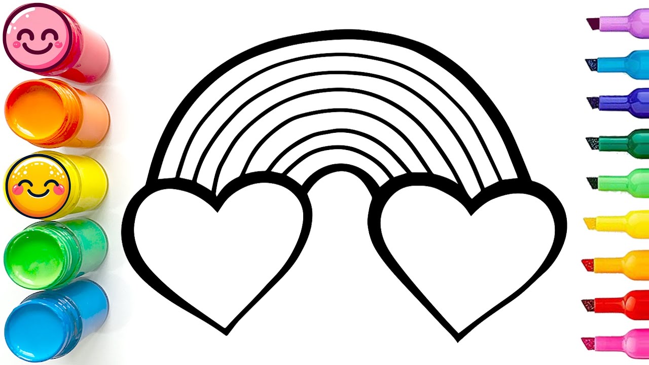 How To Draw A Rainbow With Hearts Easy Step By Step Tutorial For