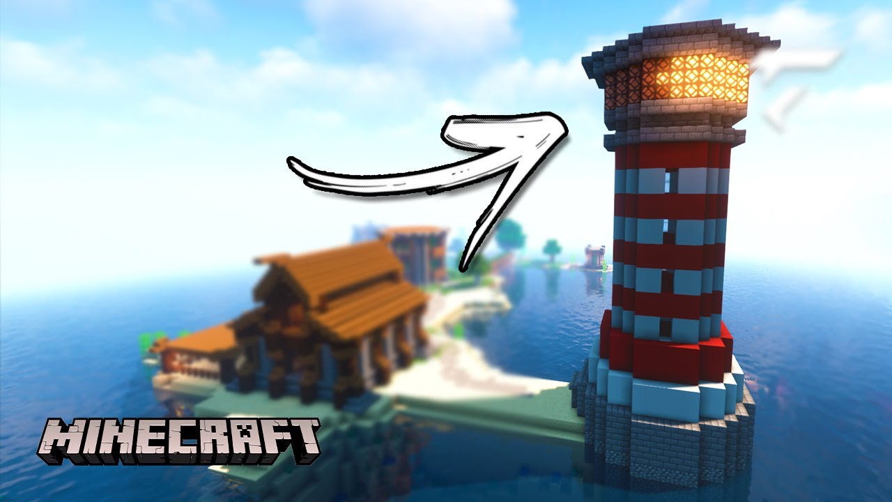 Minecraft Easy Lighthouse With Redstone Rotating Light Tutorial