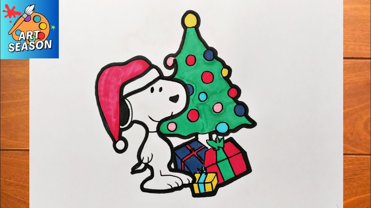 How To Draw Christmas Snoopy Step By Step Youtube