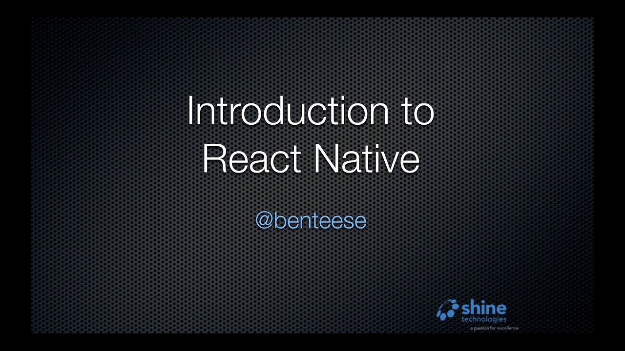 Introduction To React Native Youtube