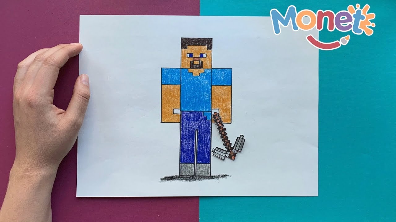 Como Dibujar A Steve De Minecraft Youtube