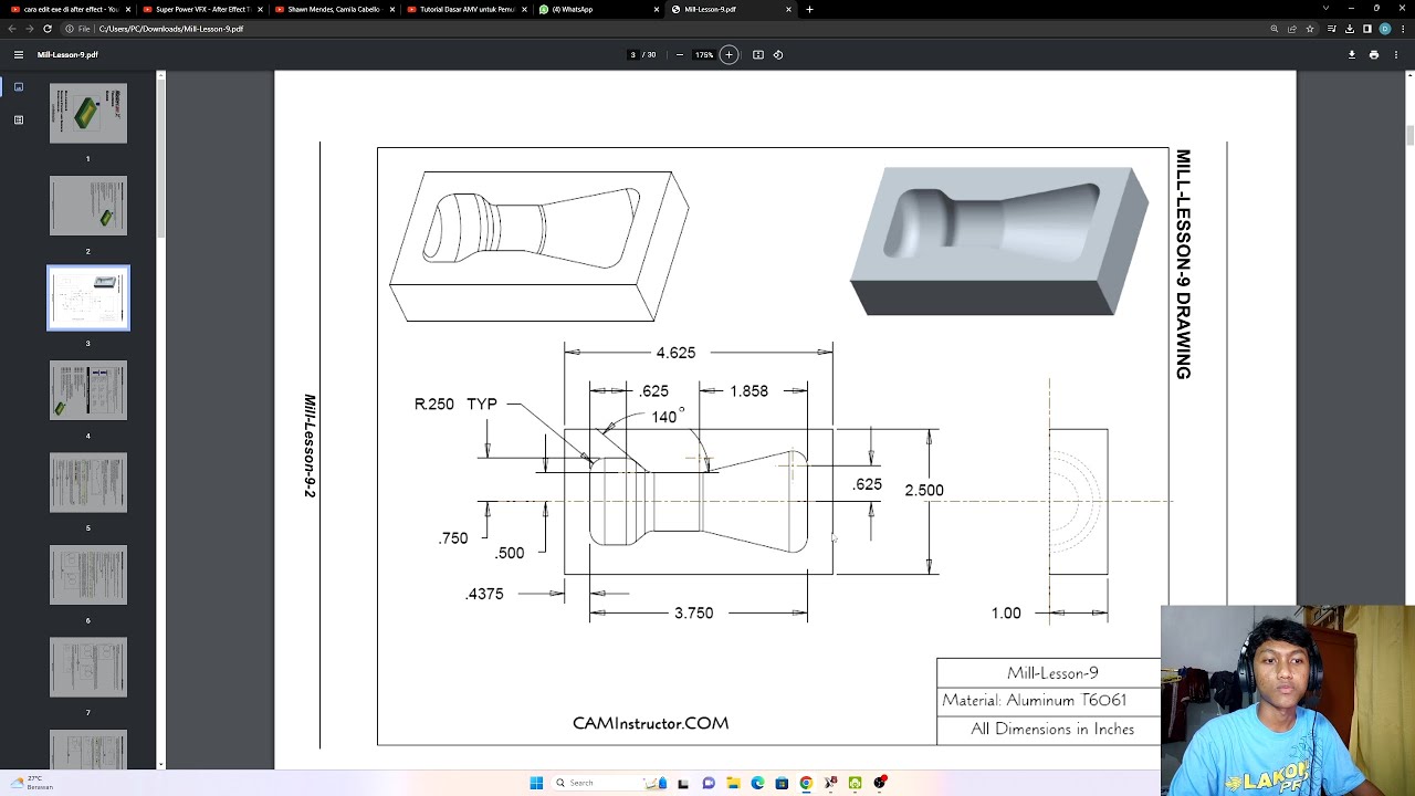 Mastercam Latihan 9a Youtube