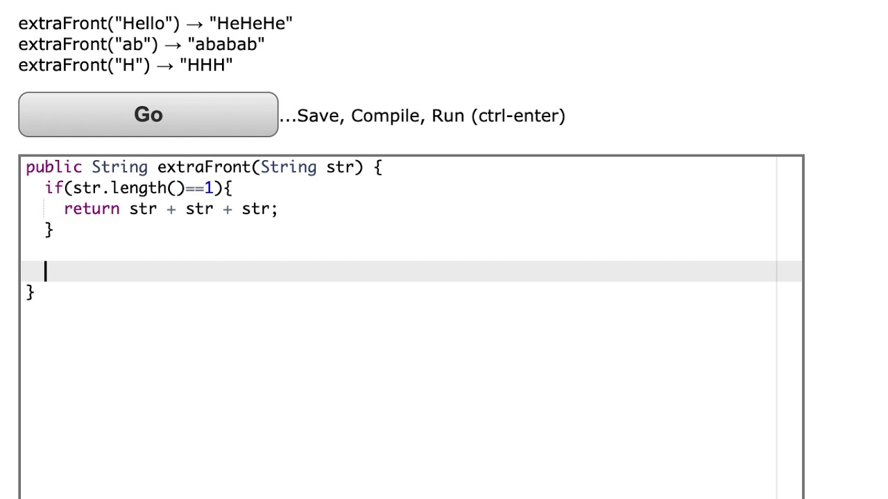 Java Codingbat String 1 Extrafront Youtube