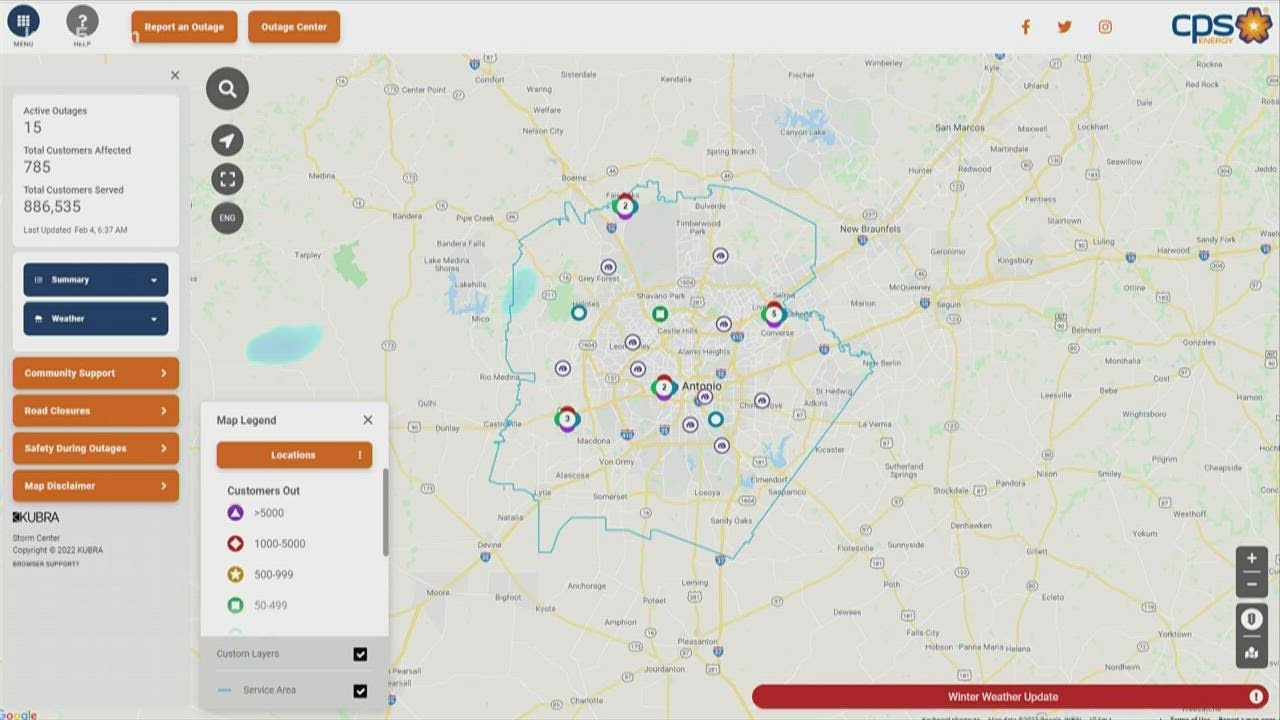 Tracking Cps Energy Outage Map As Winter Storm Hits San Antonio Area