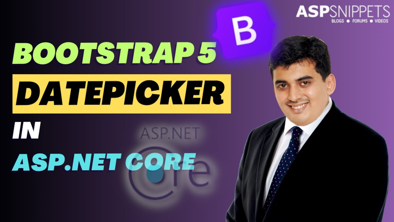 Using Bootstrap 5 Datepicker In Asp Net Core Youtube