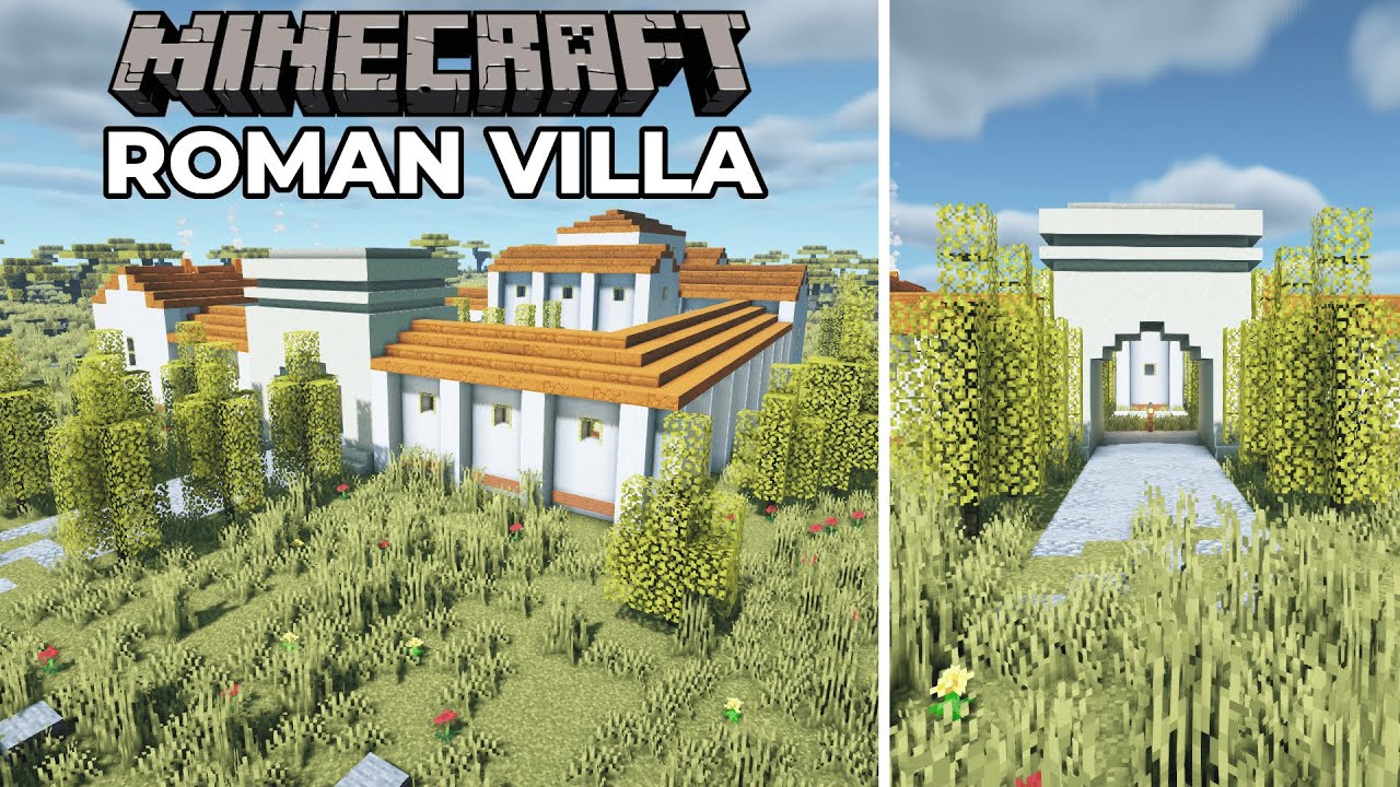How To Build An Ancient Roman Villa Minecraft Tutorial Youtube