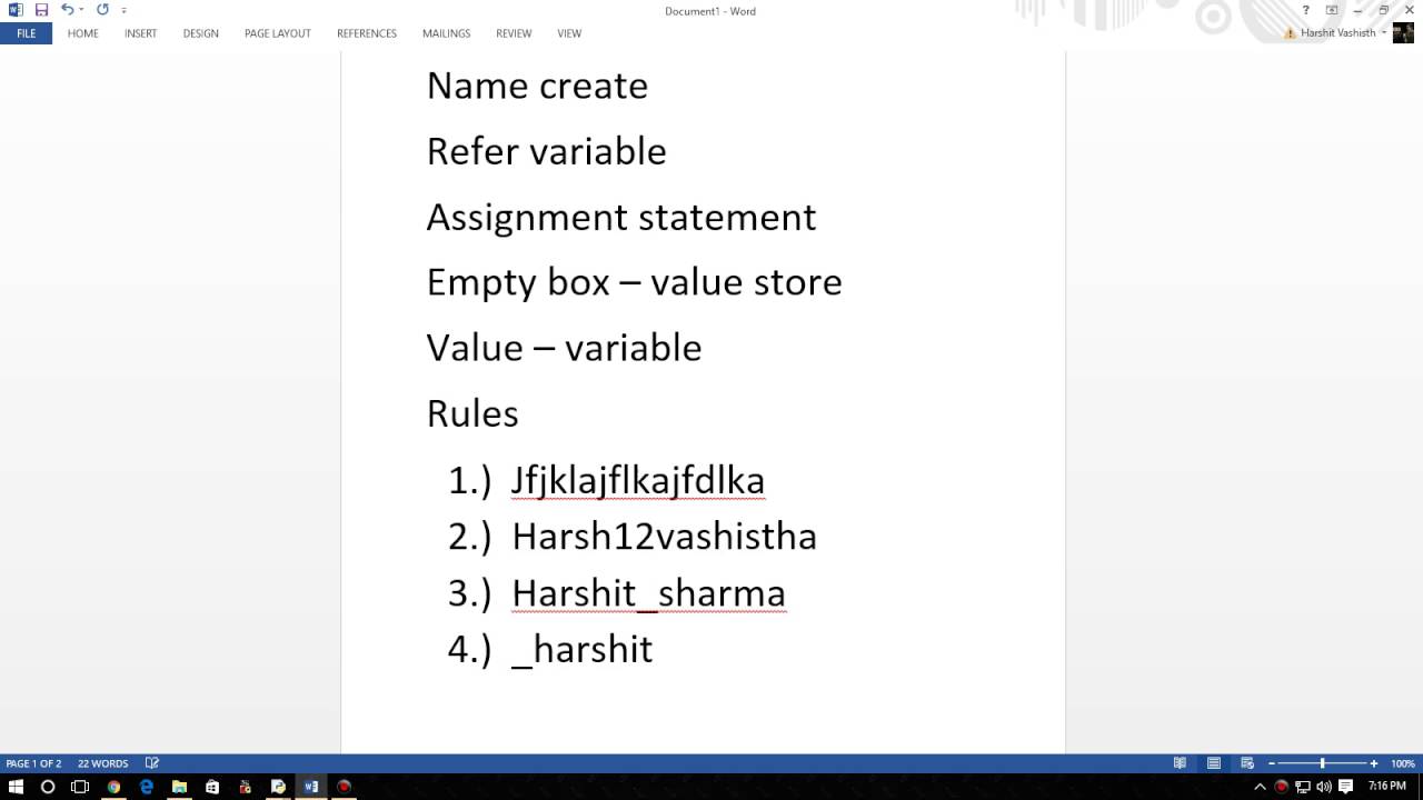 Python Tutorials In Hindi 03 Variables Youtube