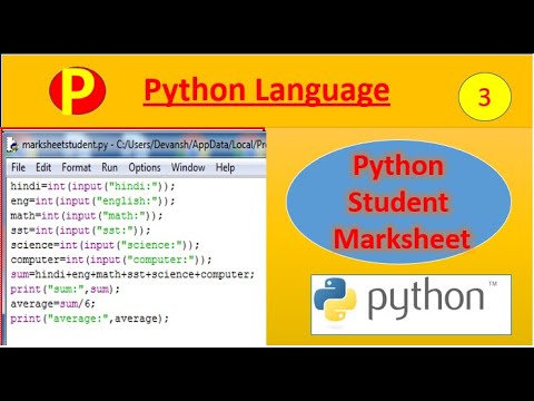 Creating Student Mark Sheet Using Python Youtube