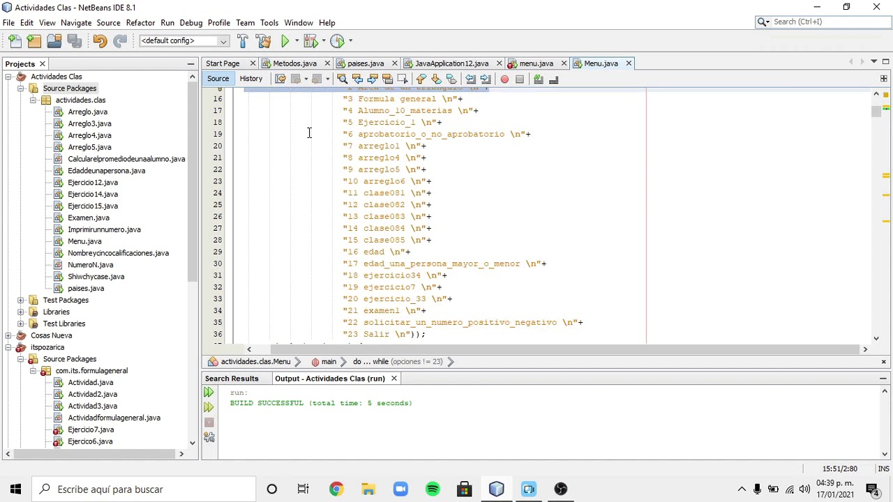 Menú En Java Proyecto Youtube
