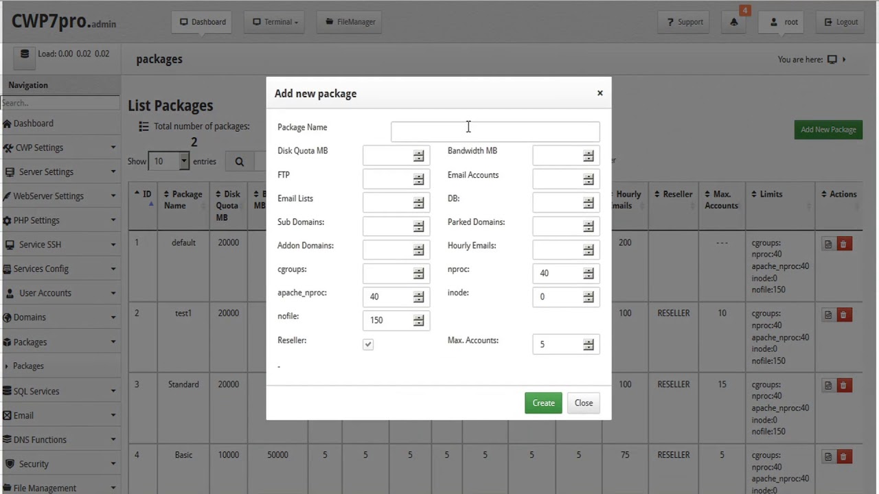 Cwp Admin Panel Reseller Manager Tutorial Youtube