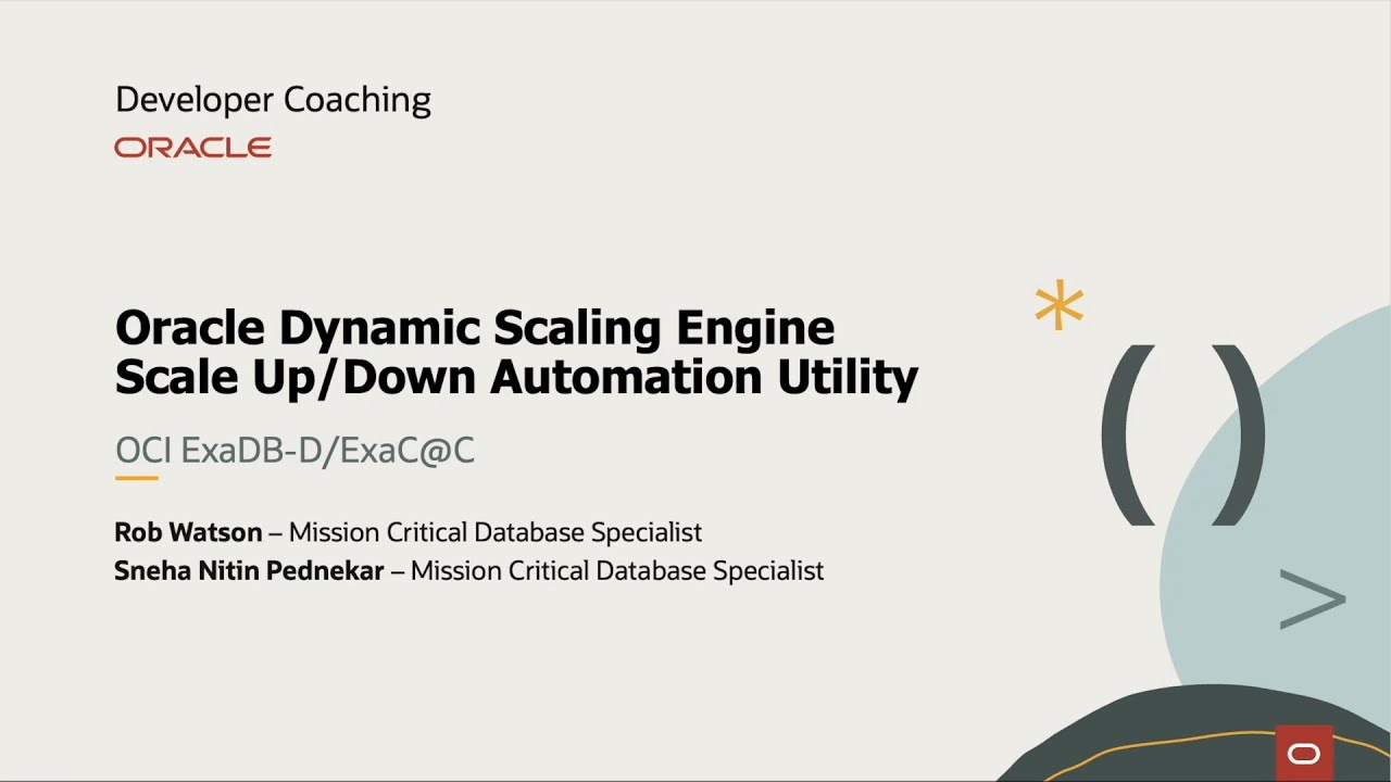Oracle Dynamic Scaling Engine Scale Up Down Automation Utility In Oci