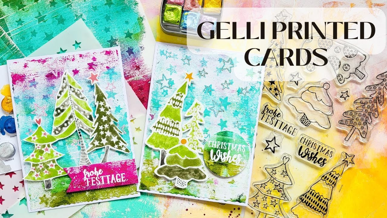 Gelli Printing And Handmade Christmas Cards Youtube