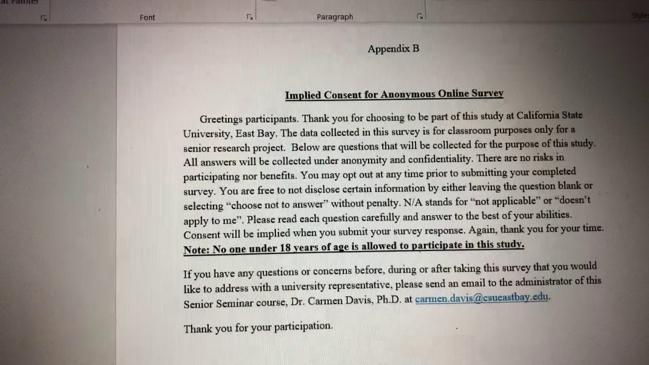 Appendices In Research Paper