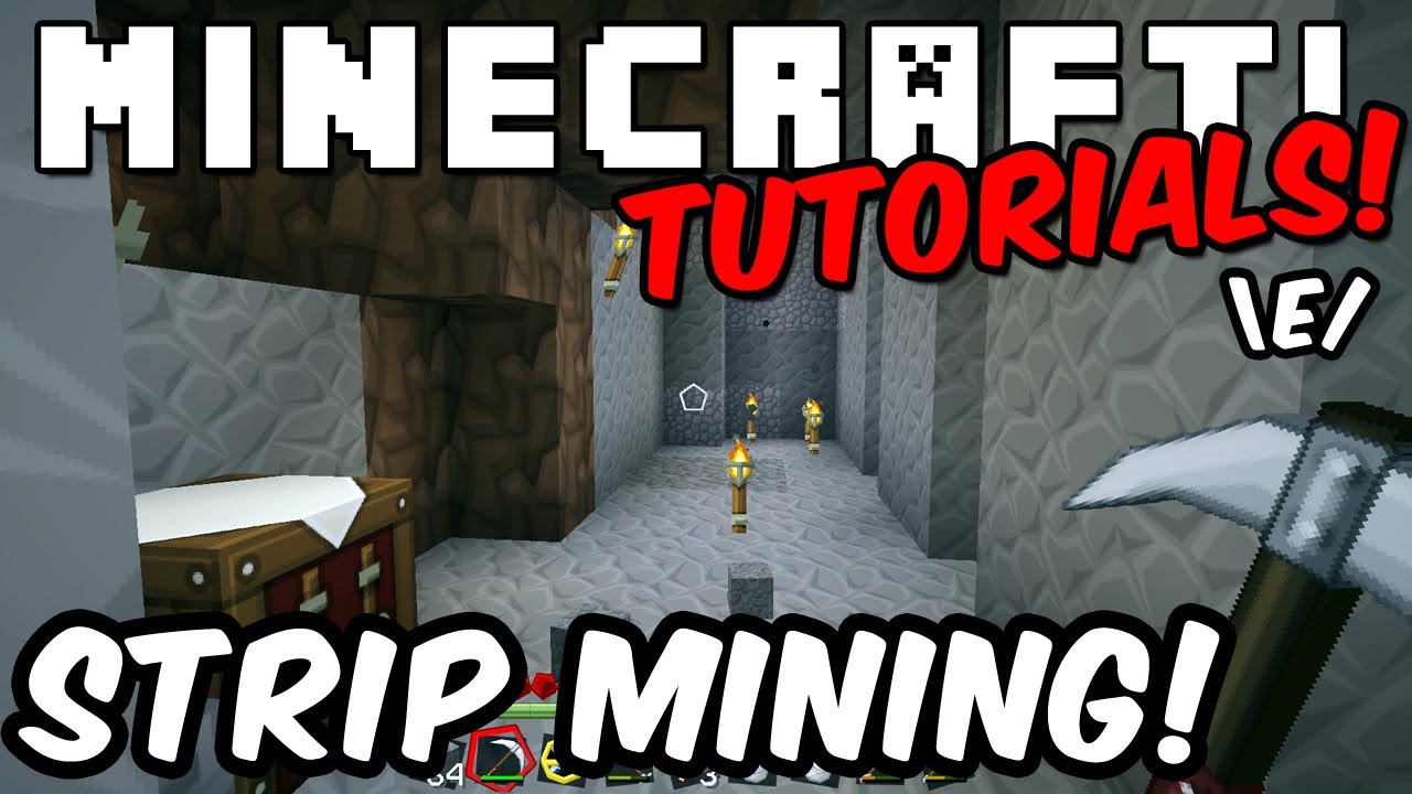 Minecraft Tutorials Strip Mining Mining My Way Youtube