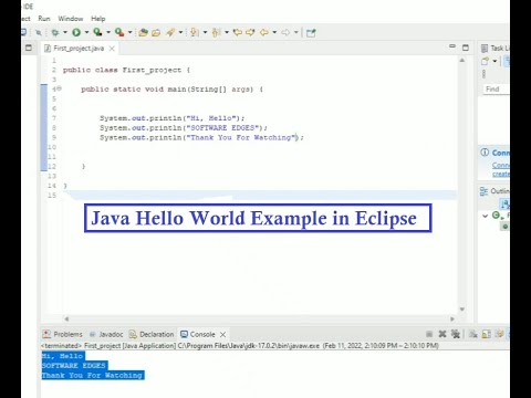 Java Hello World Example In Eclipse Hello World Program In Eclipse