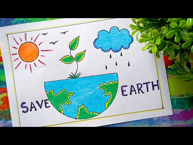 Save Earth Drawing Images Easy And Beautiful With Colour Pencils