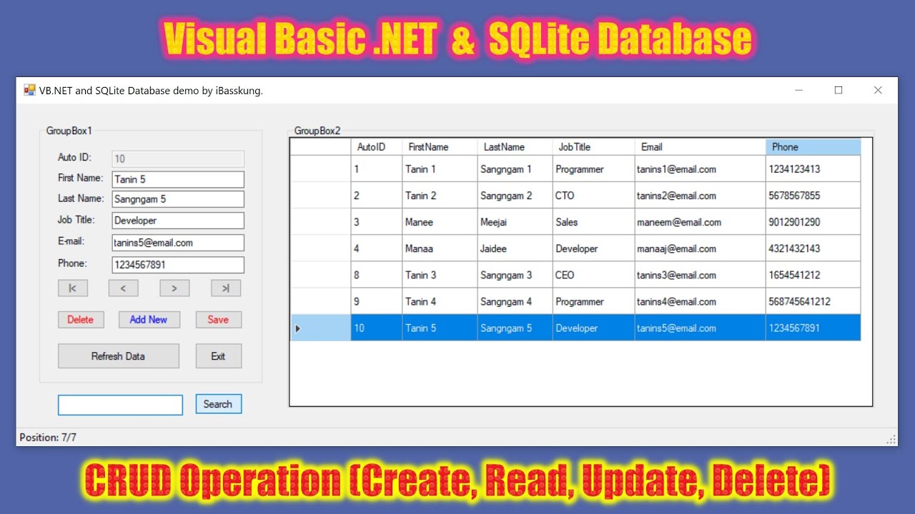 Vbnet Sql Server Crudcreate Read Update Delete Part 3 Simple
