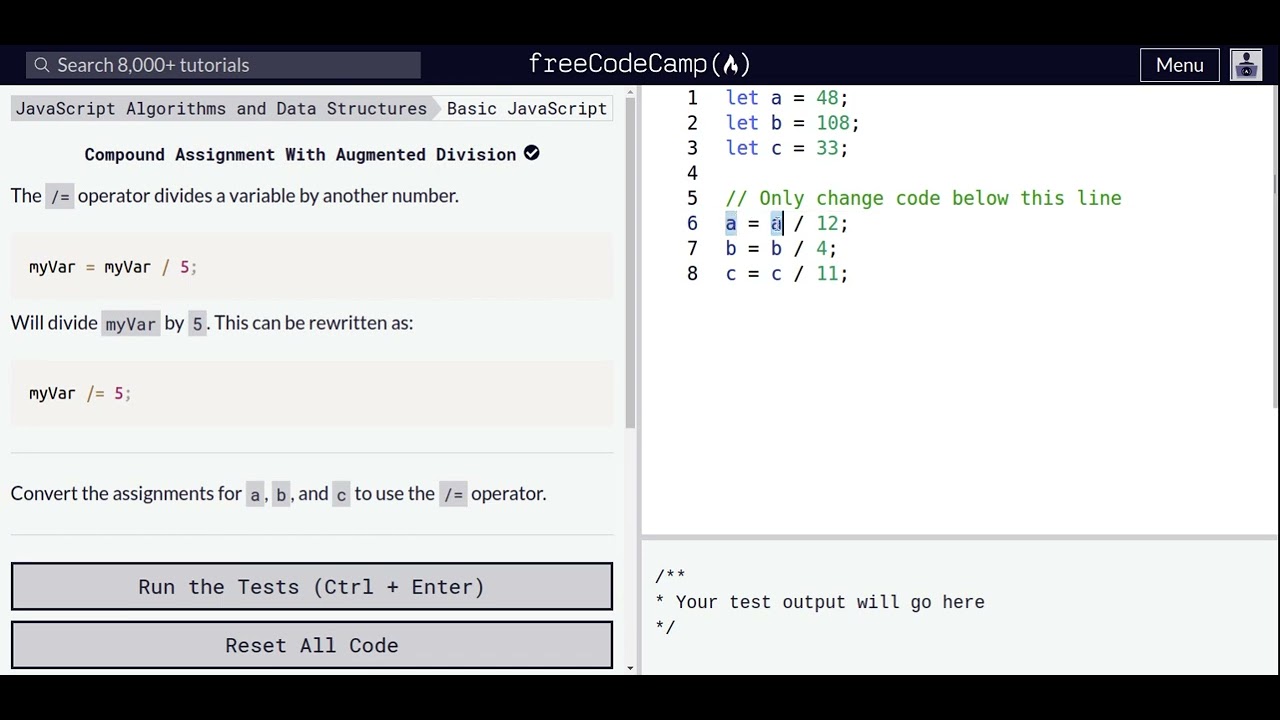 Lesson 24 Basic Javascript Compound Assignment With Augmented