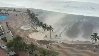 Durban Beach Closed Due To High Waves Dramatic Aerial Video Mp3 Mp4
