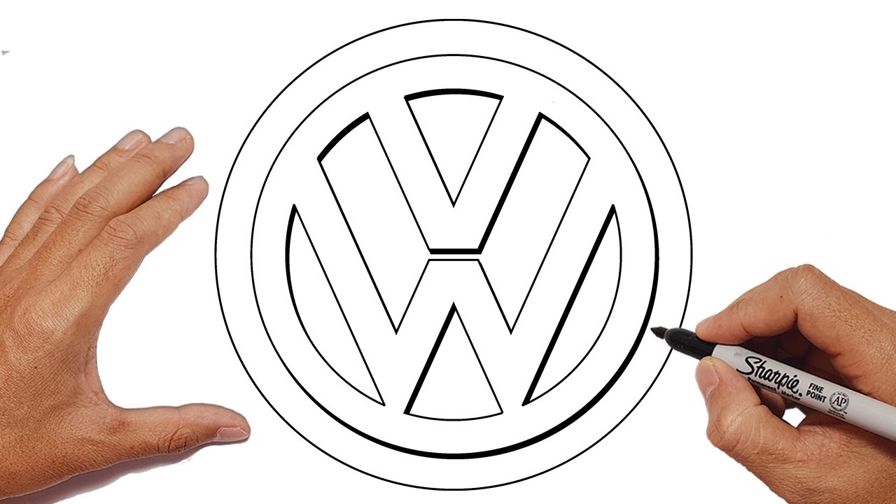 How To Draw Volkswagen Logo Youtube