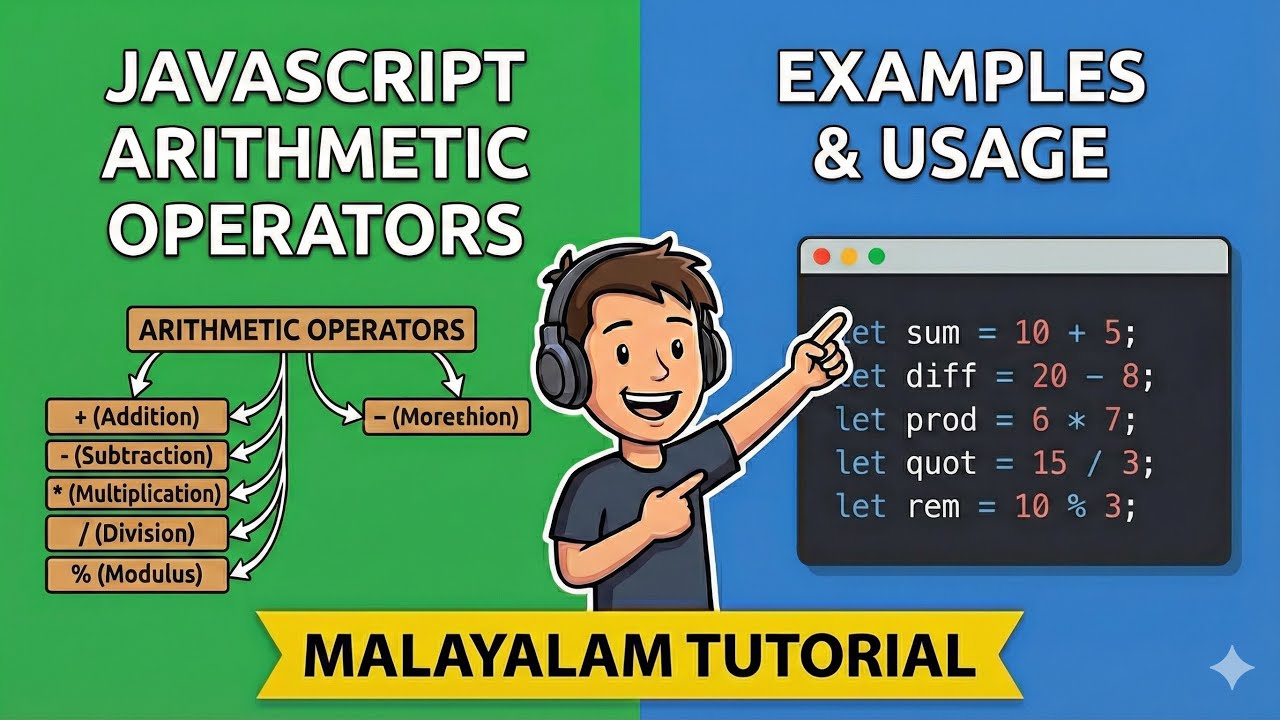 Javascript Arithmetic Operators Explained In Malayalam Js Tutorial