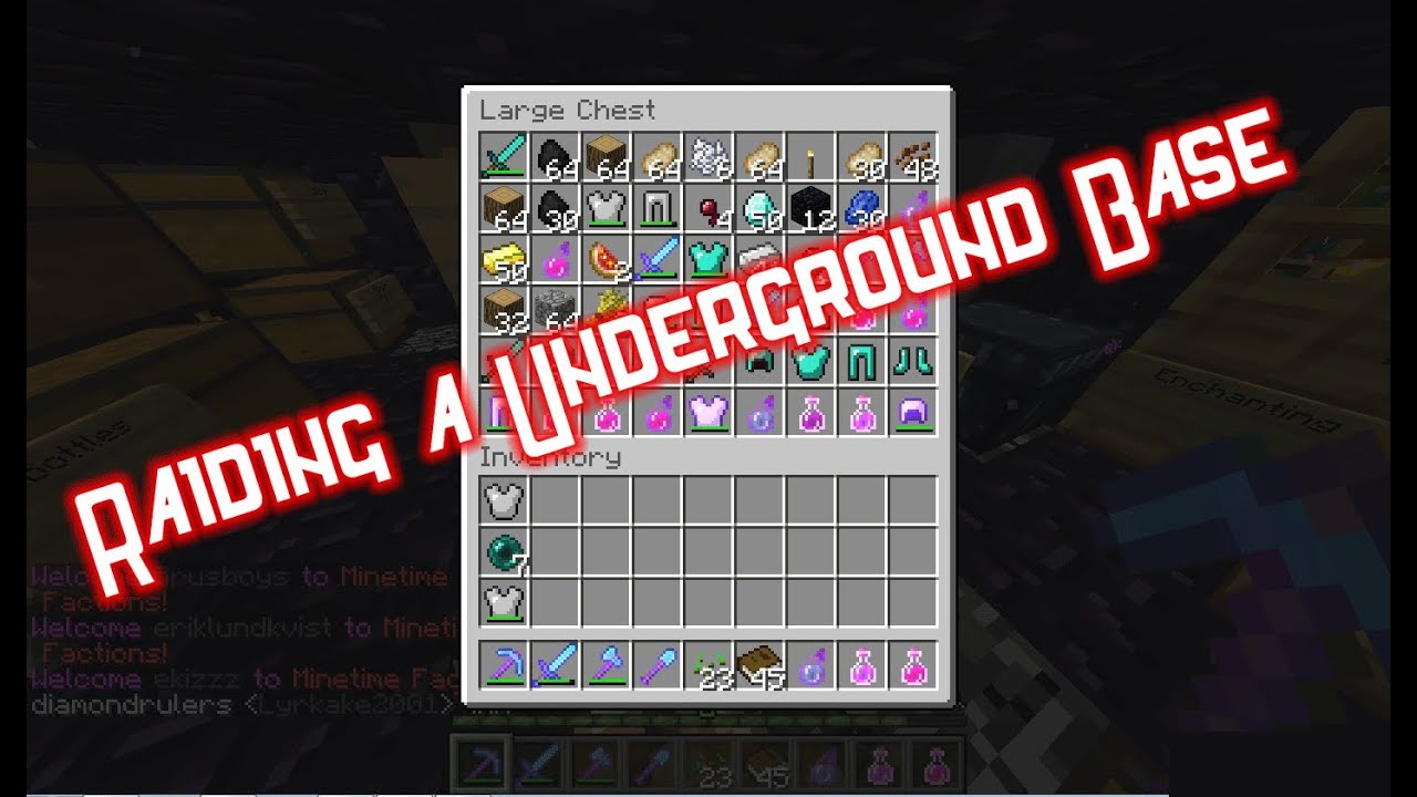 Minecraft Factions Raiding I Raiding A Underground Base Youtube