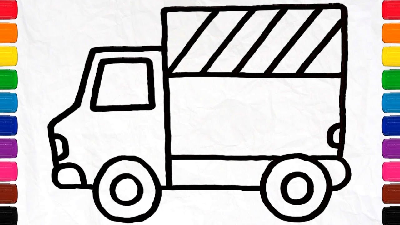 How To Draw A Truck Easy Drawing For Kids Simple Truck Drawing