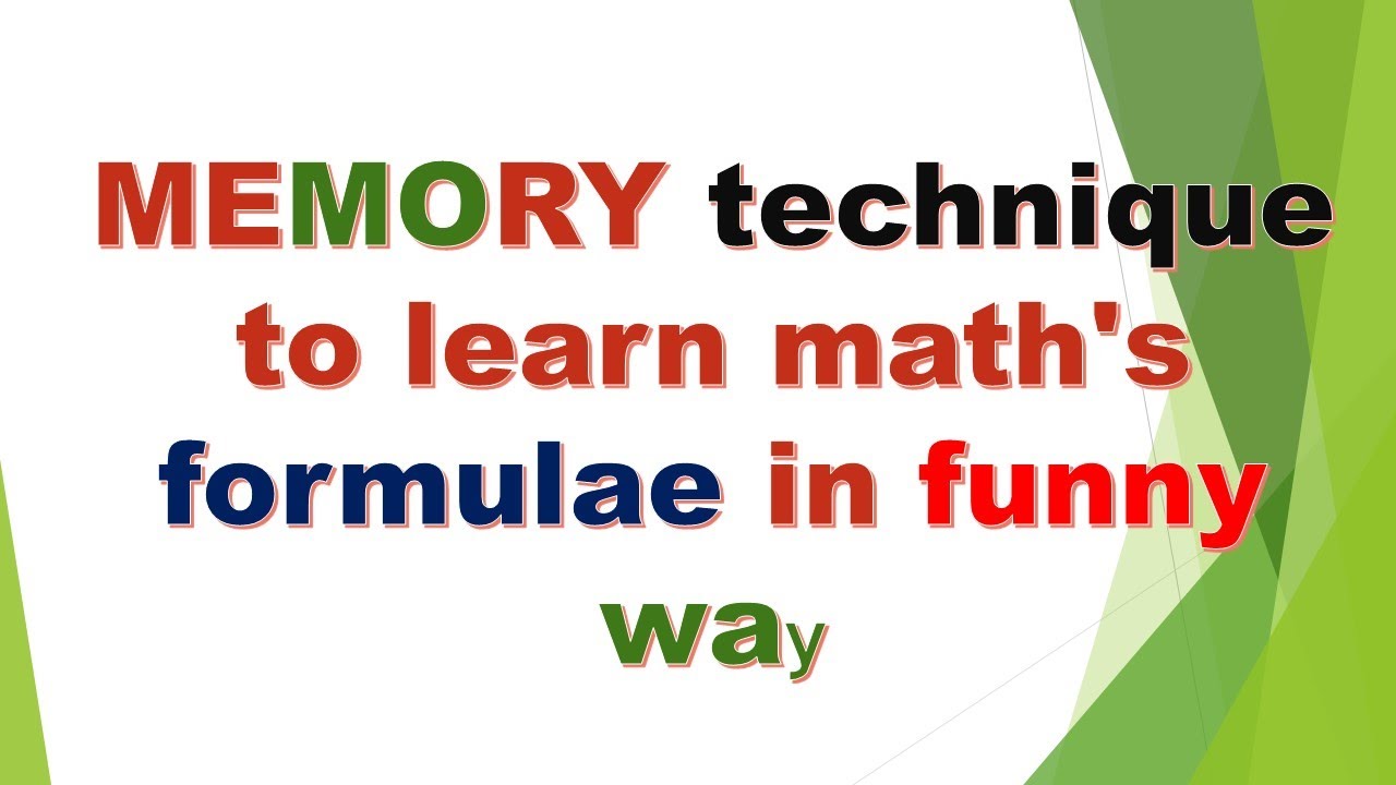 Memory Technique To Learn Mathematics Formula In Funny Way Youtube