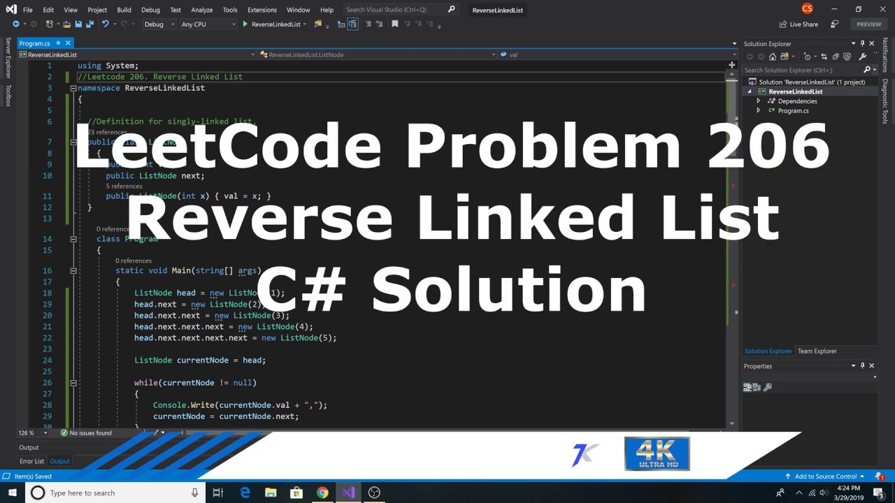 Leetcode Problem 206 Reverse Linked List C Solution Walk Through Youtube