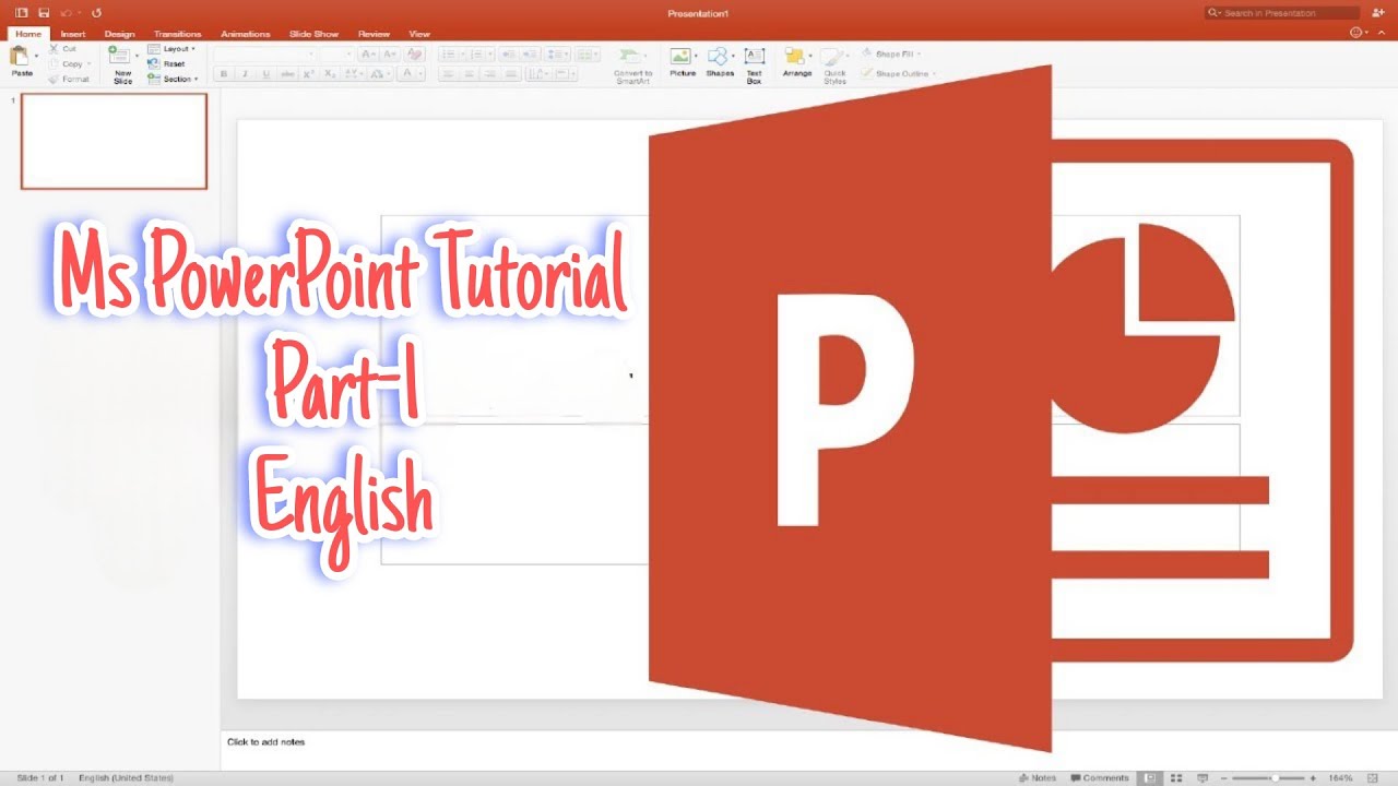 Ms Powerpoint Tutorial Part 1 English Youtube