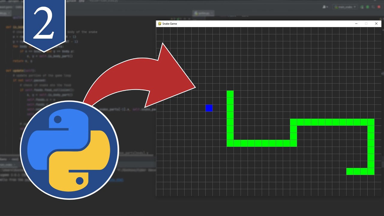 Snake Game In Python Using Pygame And Object Oriented Part 2 Youtube