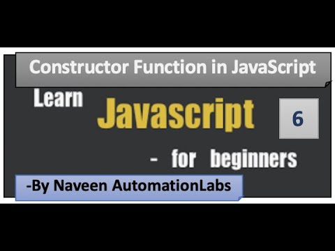 Constructor Function In Javascript Part 6 Youtube