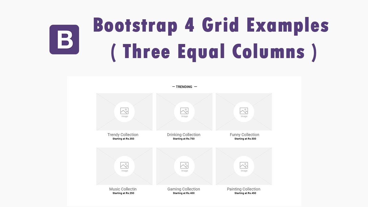 Bootstrap 4 Grid Examples Three Equal Columns Visual Studio Code