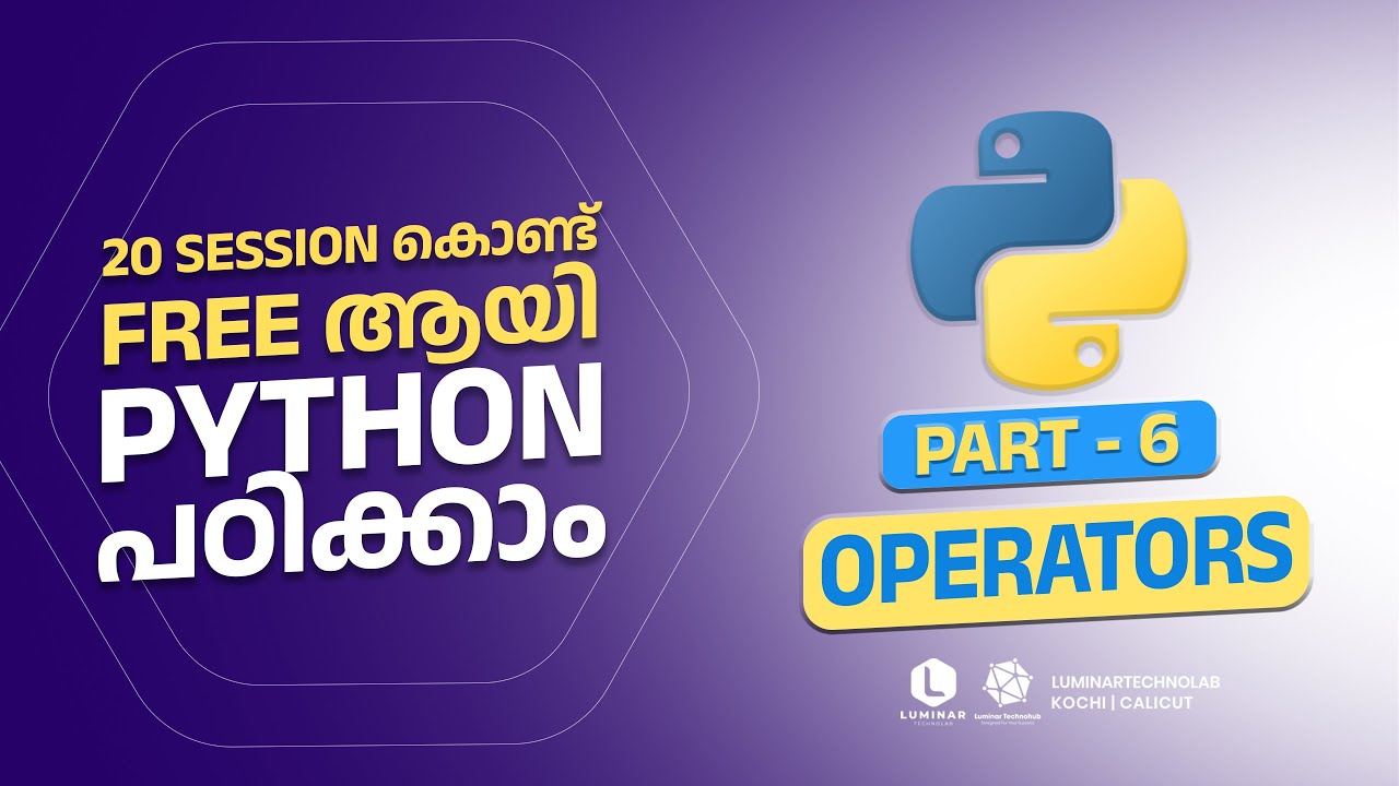 Part 6 Operators In Python Python Programming Malayalam Free