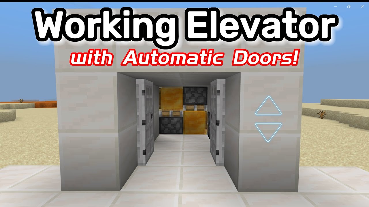 How To Make Elevator With Automatic Doors In Minecraft Bedrock 1 19