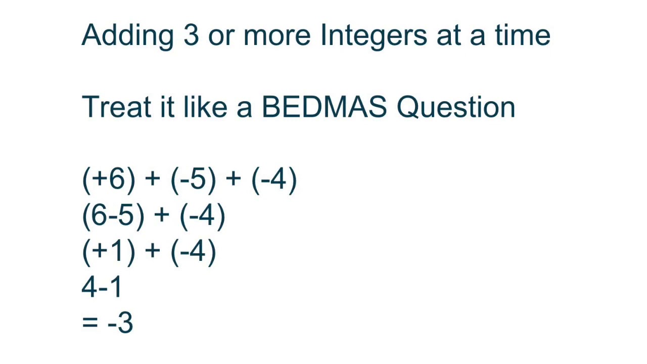 Adding Integers Youtube