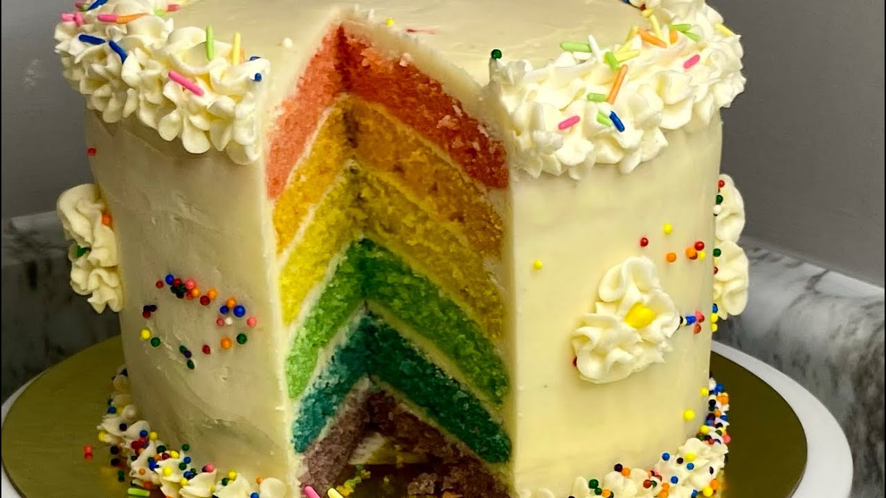 Rainbow Cake How To Make Layer Rainbow Cake Easy And Best Rainbow