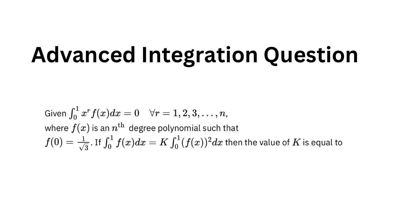 Advanced Integration Question Youtube